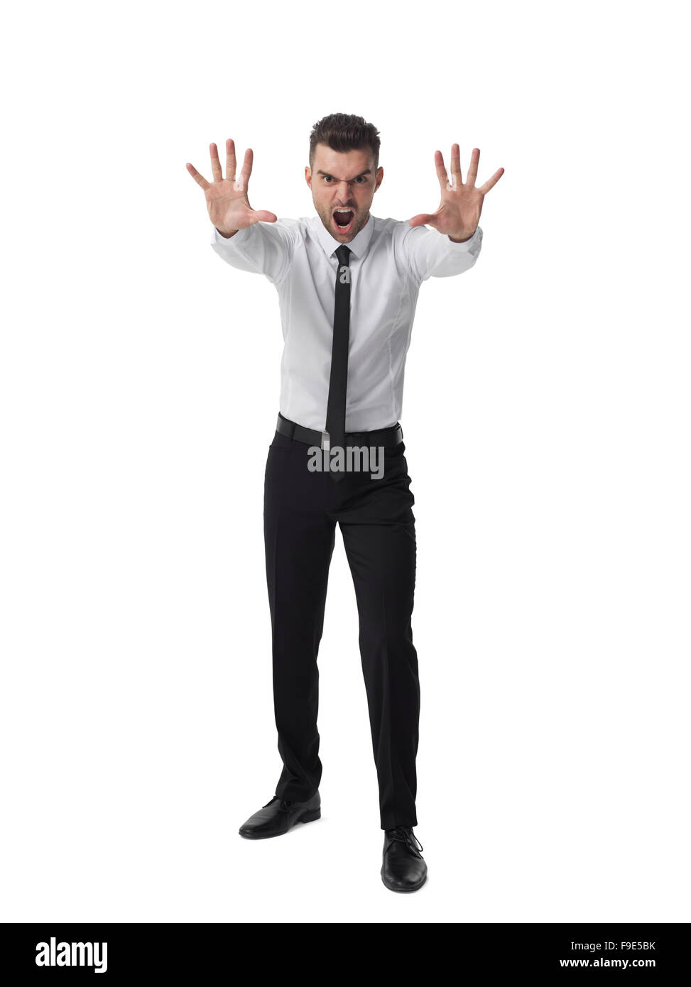 Businessman angry portrait isolated on white background Stock Photo - Alamy