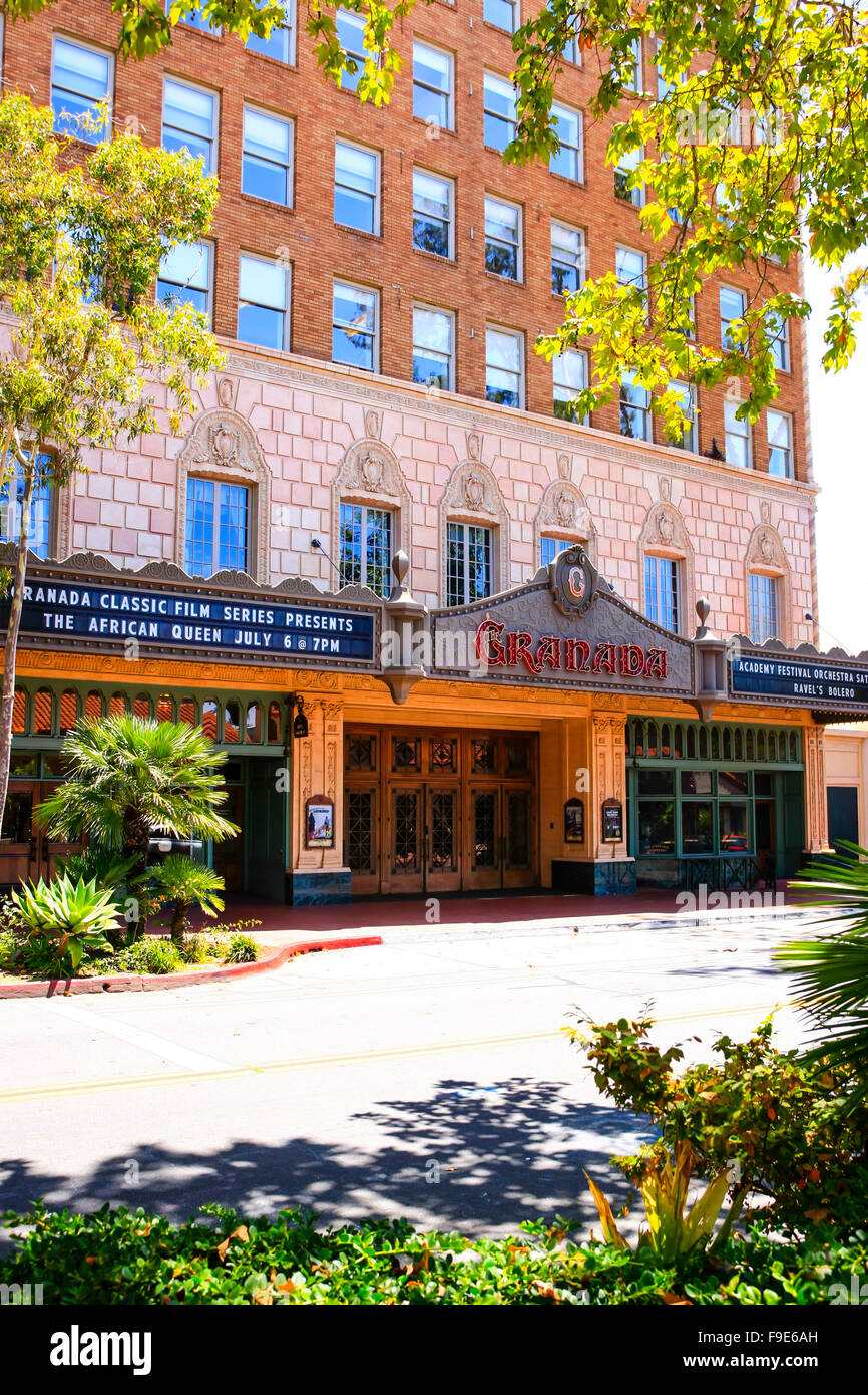 The Granada Theater on State Street in downtown Santa Barbara CA Stock ...