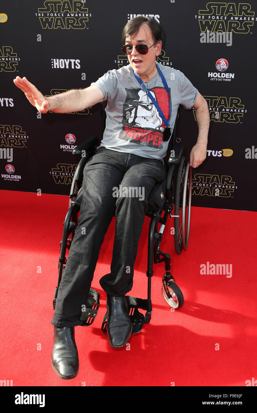 Sydney, Australia. 16 December 2015. Tim Ferguson arrives on the red ...