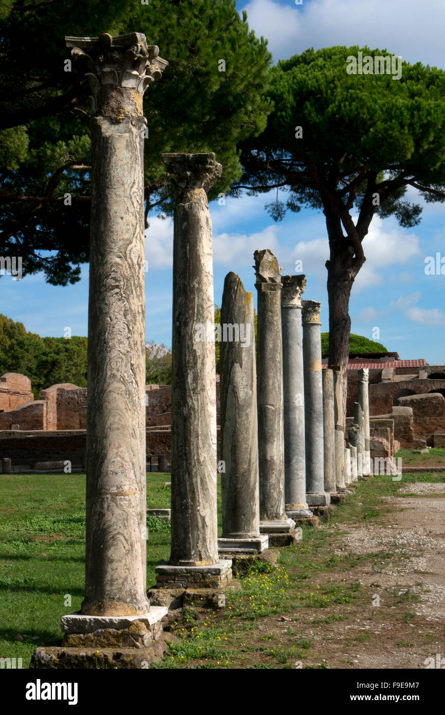 Piazzale delle Corporazioni in Ancient Roman port of Ostia, near Rome ...