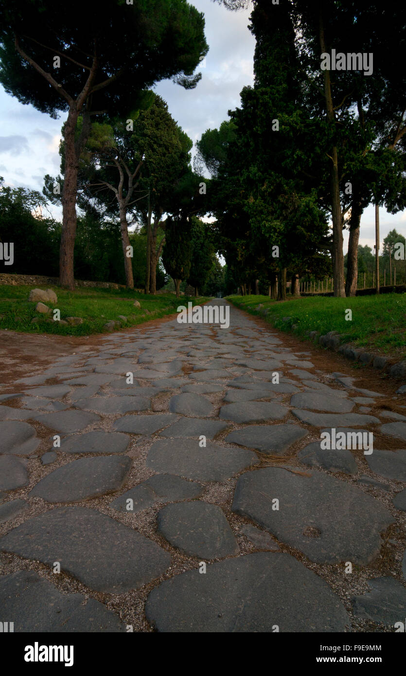 The Ancient Roman road via Appia ( Appian way ) running from Rome to Brindisi in southern Italy ...