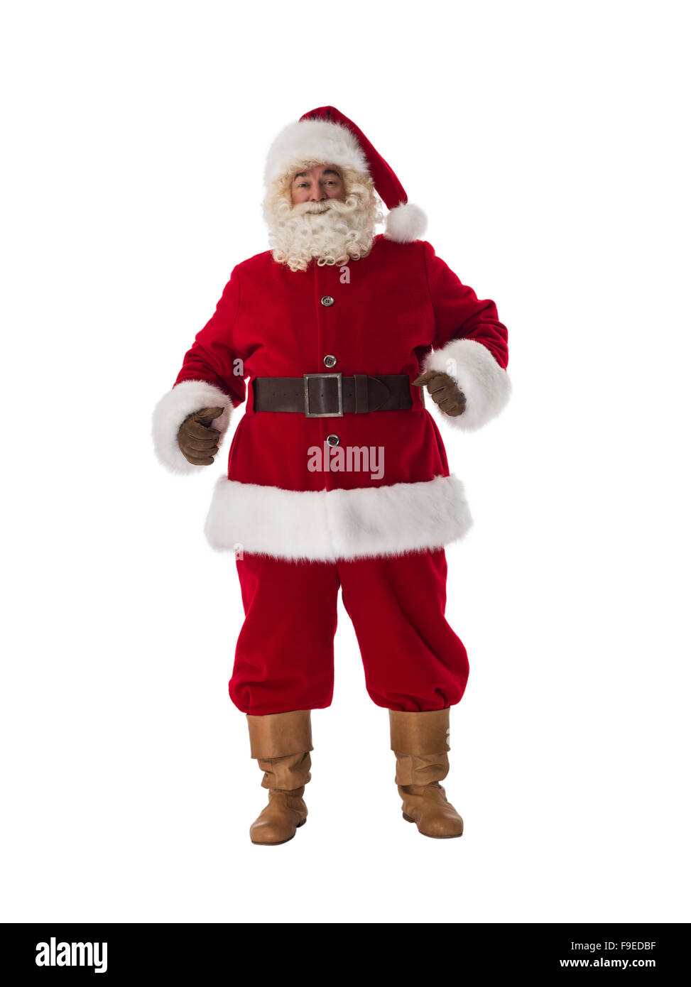 Santa Claus Portrait. Standing and smiling Front View Stock Photo - Alamy