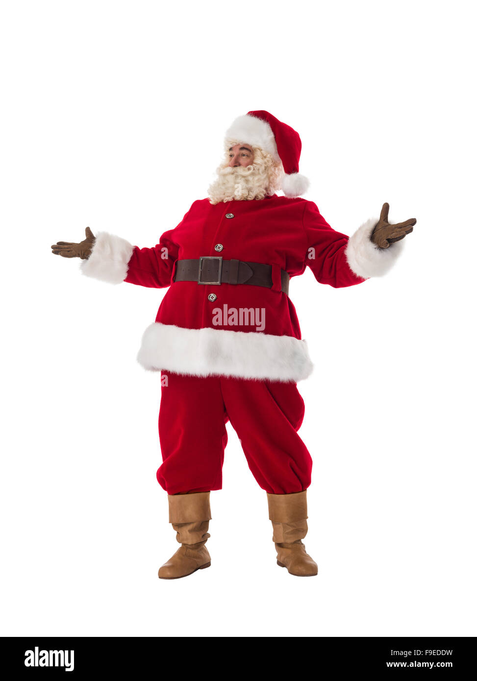 Santa Claus Portrait. Standing with hands open Stock Photo - Alamy