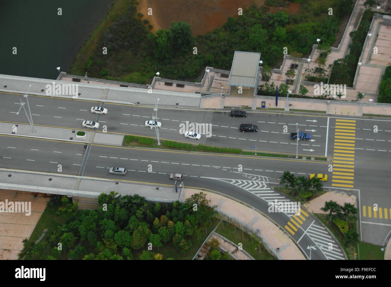 Aerial view Road Traffic Stock Photo - Alamy