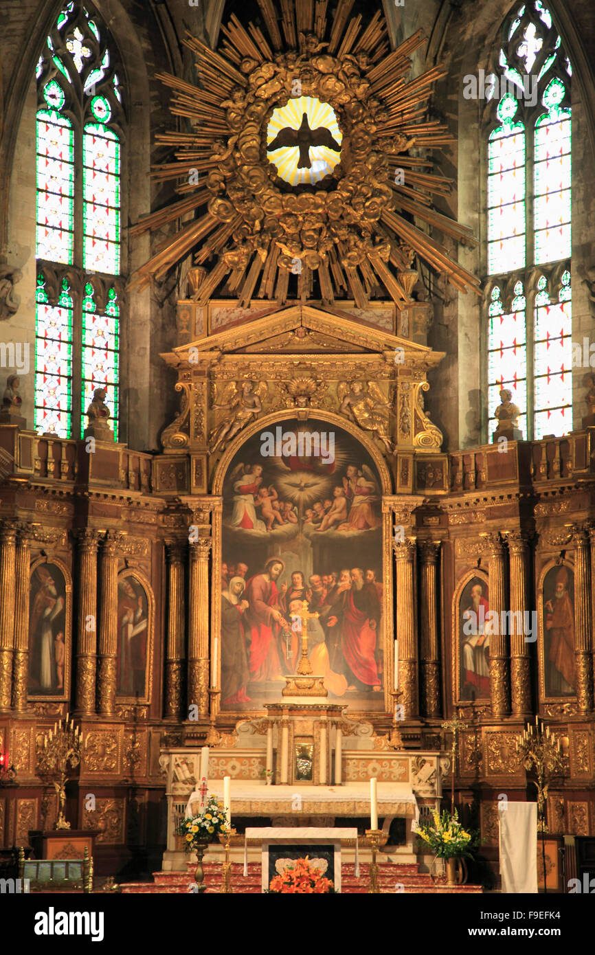 France Provence Avignon Église St-Pierre church interior Stock Photo ...