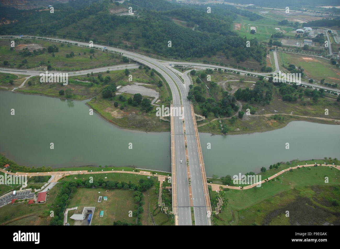 Aerial view Road Traffic Stock Photo - Alamy