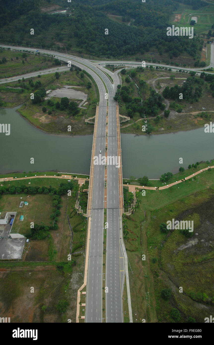 Aerial view Road Traffic Stock Photo - Alamy
