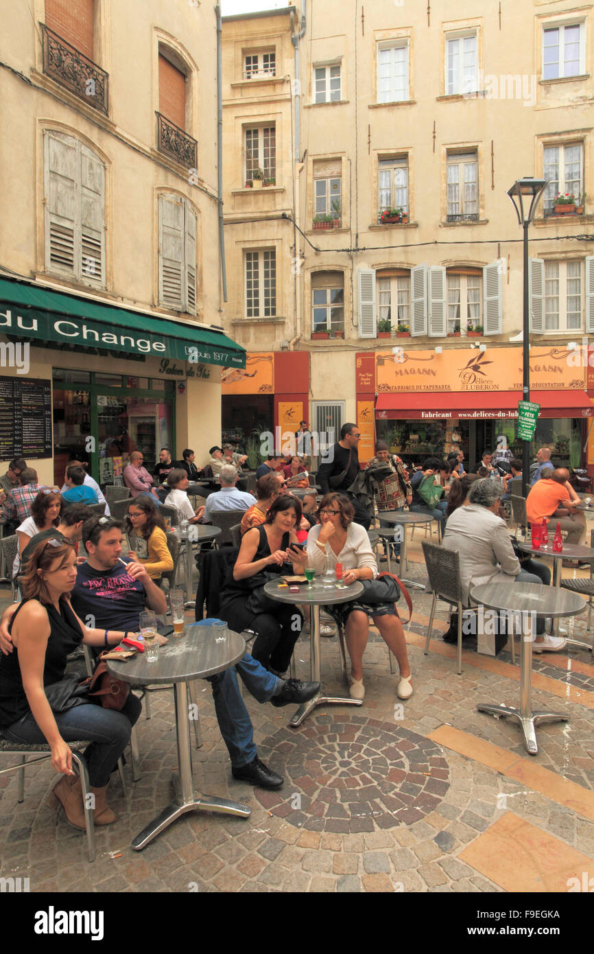 France, Provence, Avignon, street scene, cafe, people Stock Photo - Alamy
