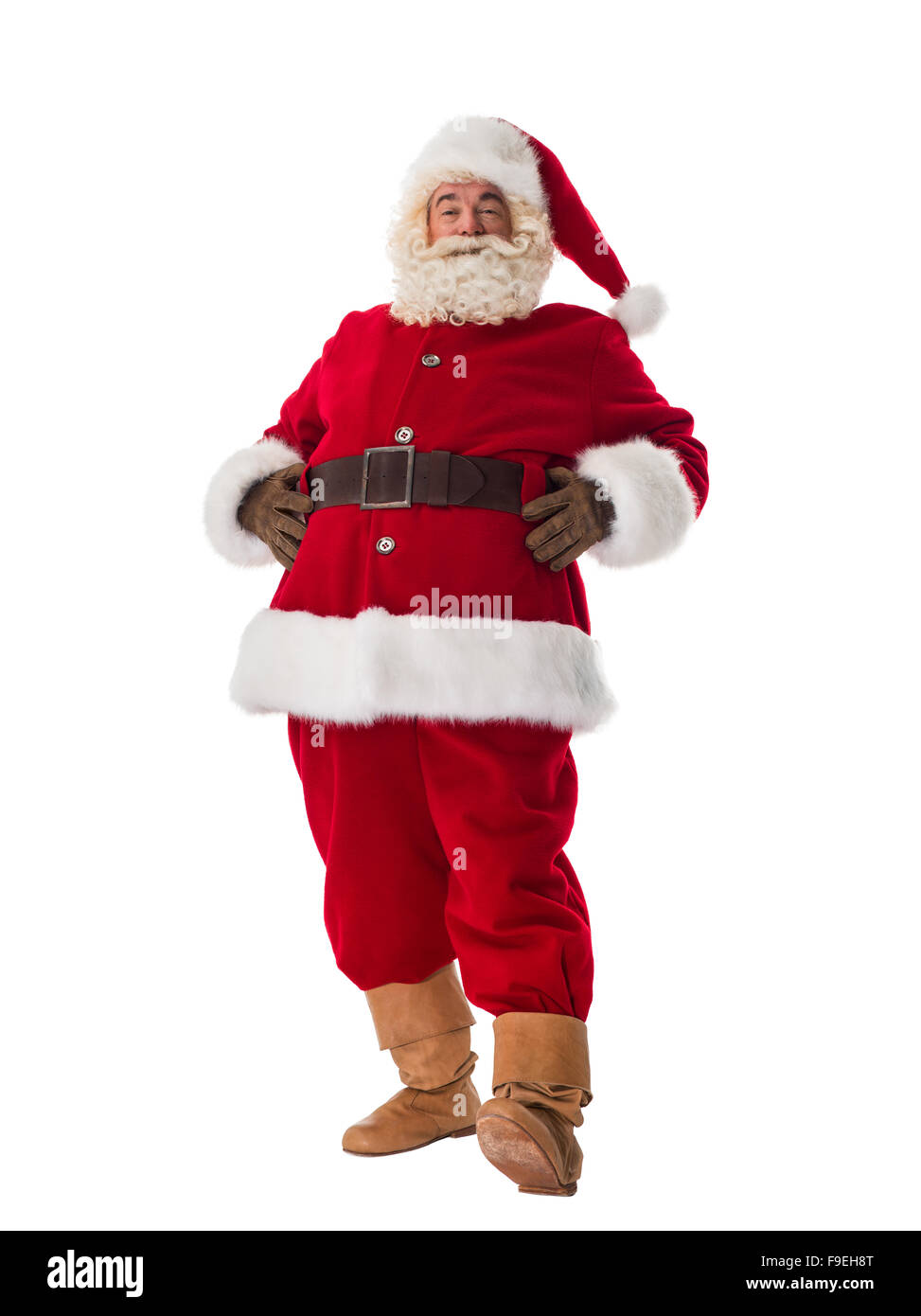Santa Claus Portrait. Standing and smiling Front View Stock Photo - Alamy