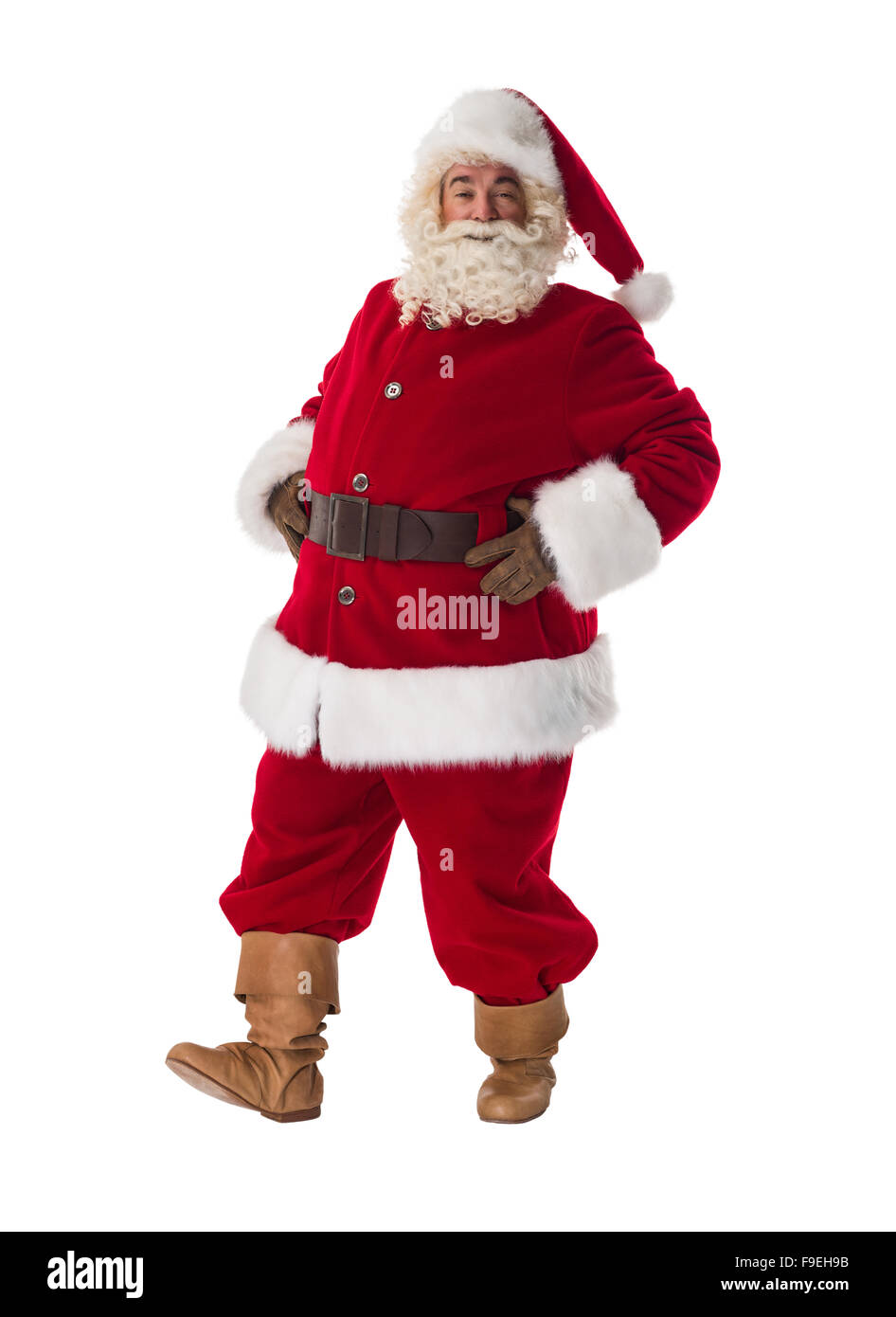 Santa Claus Portrait. Standing and smiling Front View Stock Photo - Alamy