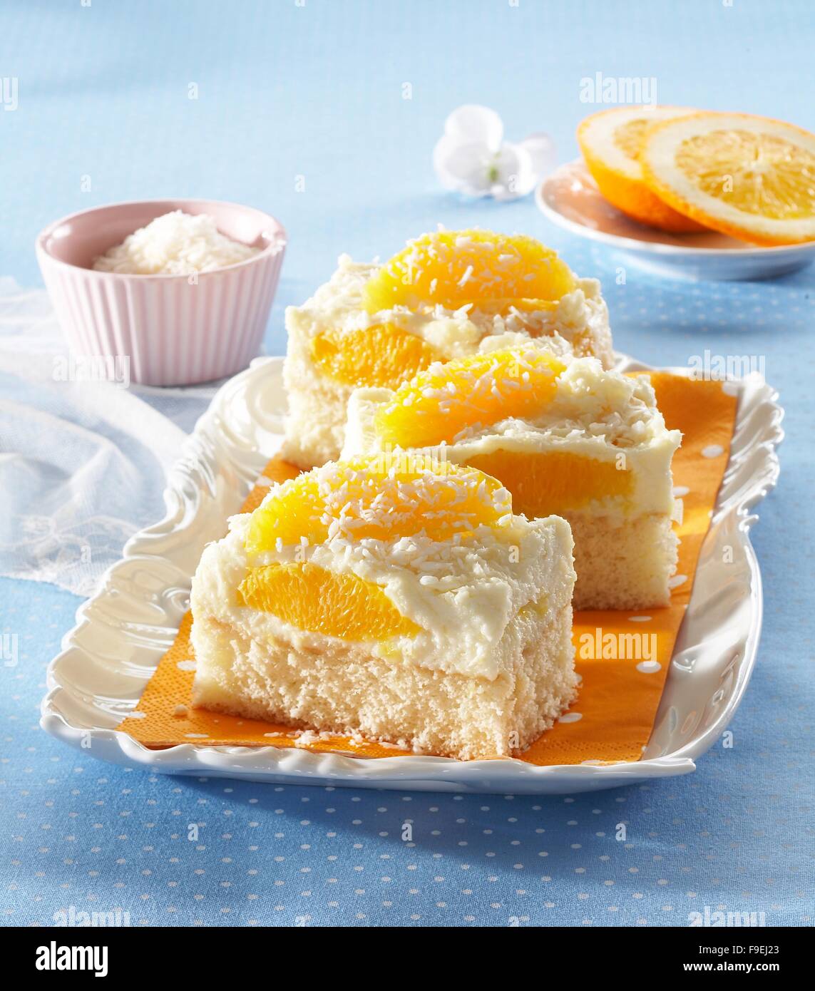 Orange Fancy Cakes Stock Photo - Alamy