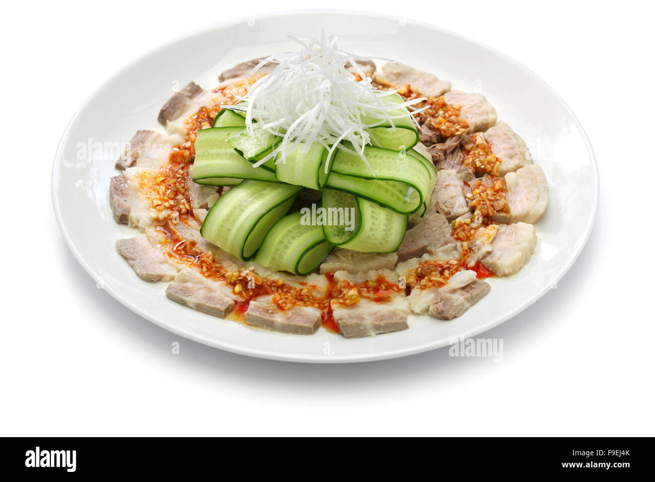 pork belly slices with spicy garlic sauce, chinese sichuan cuisine ...