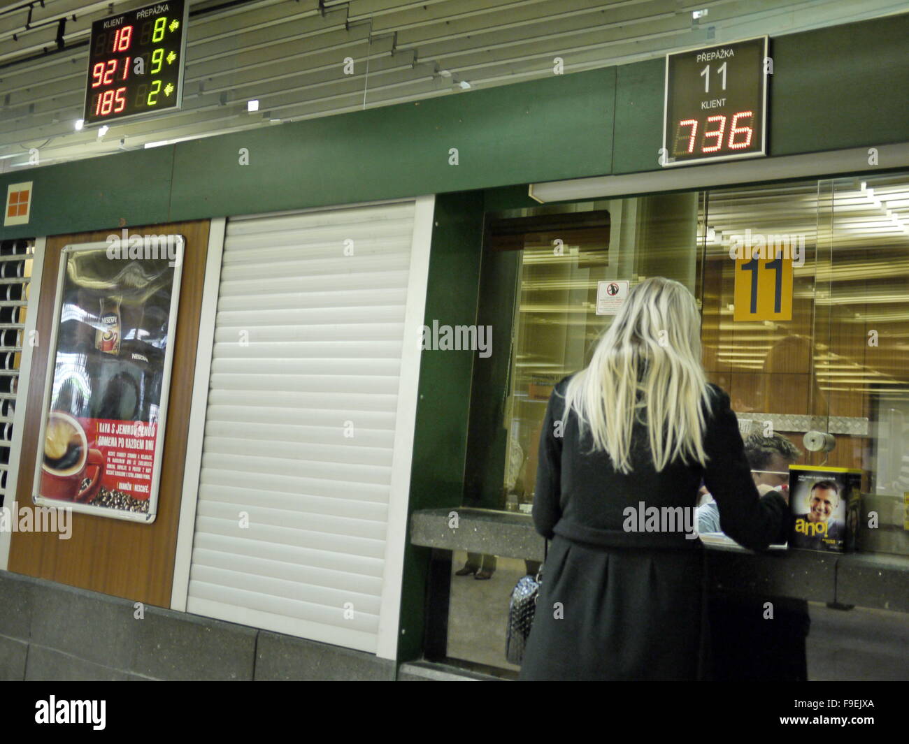 Woman in Post Office Stock Photo - Alamy