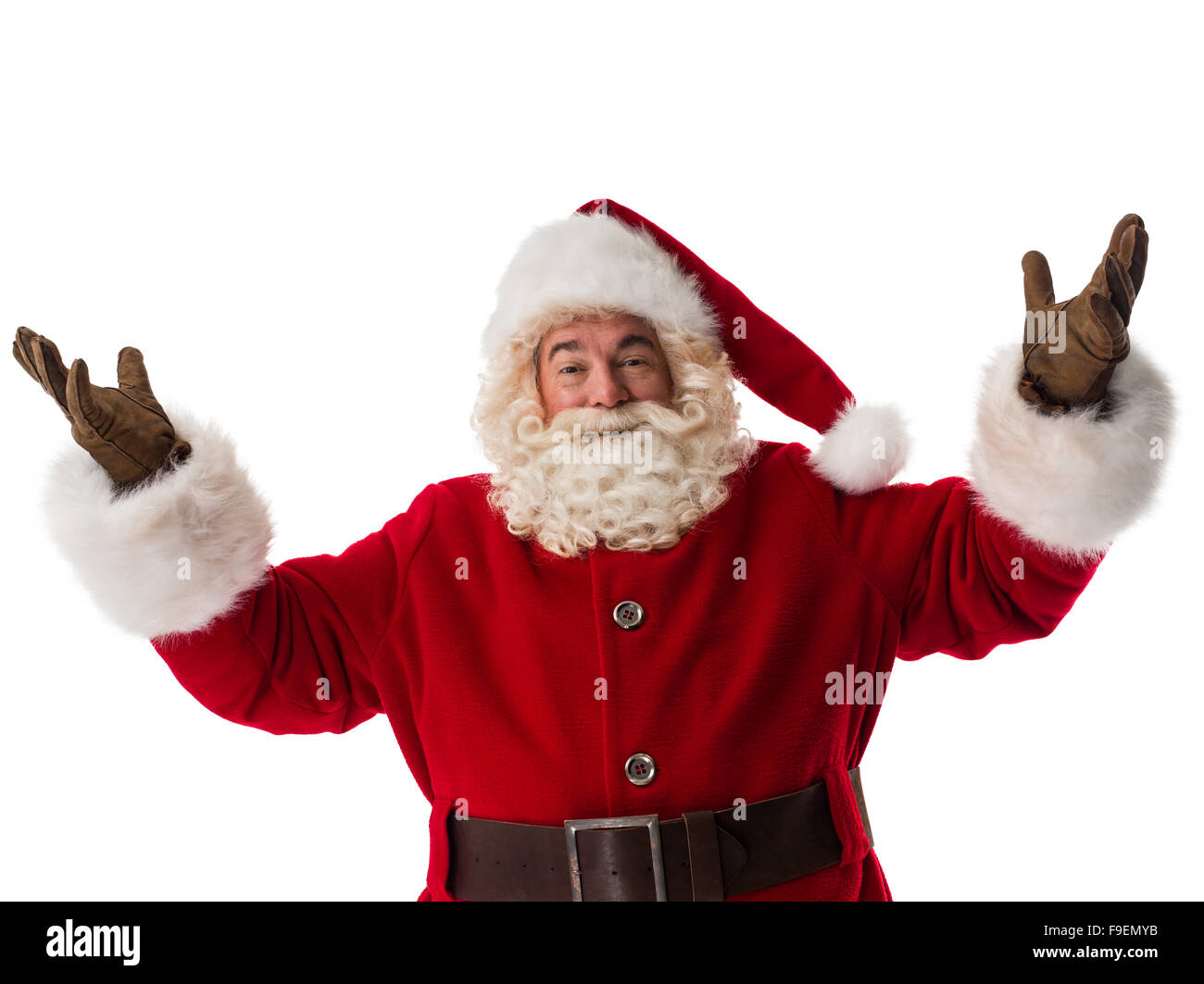 Santa Claus Portrait. Welcoming gesture Stock Photo - Alamy