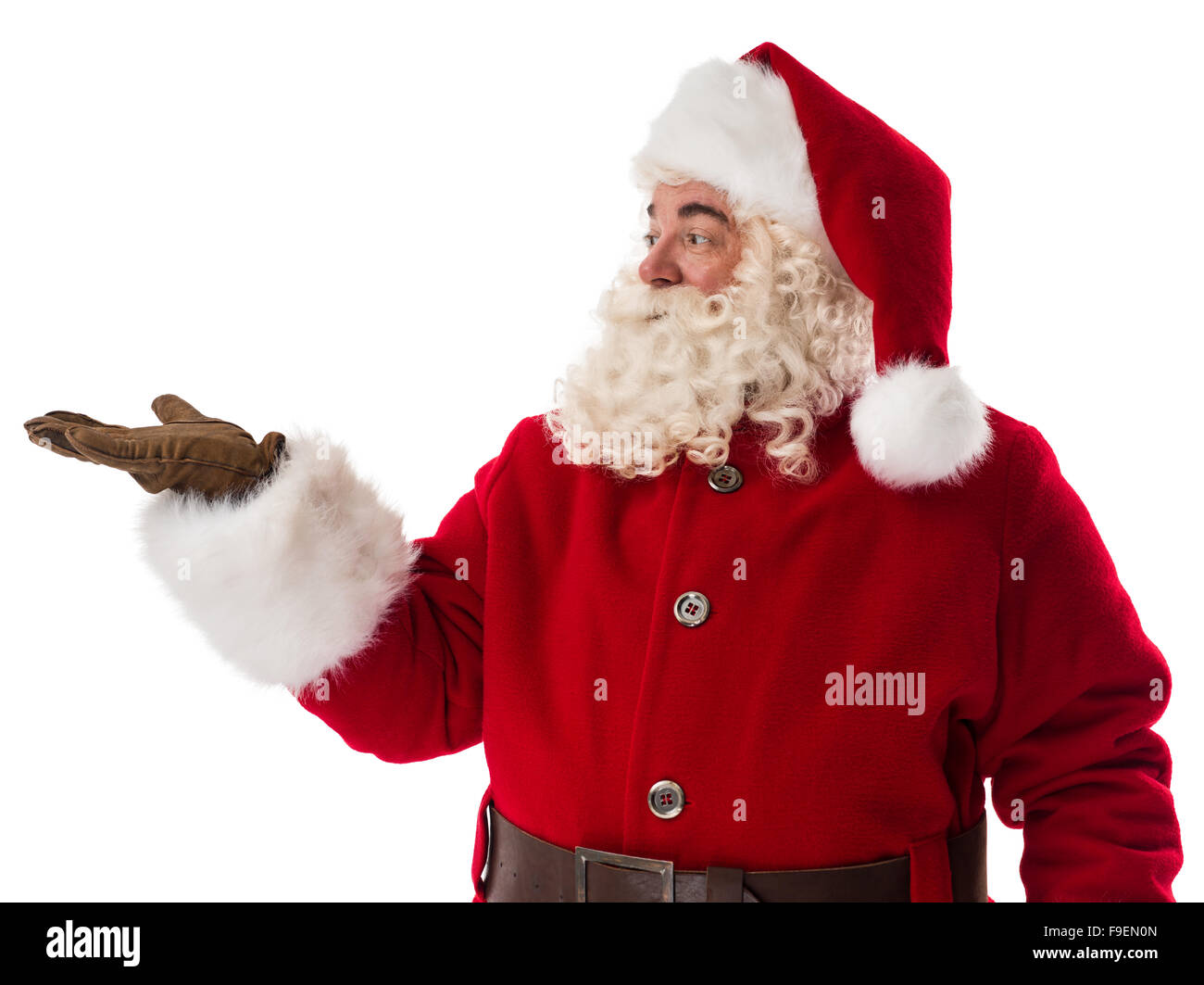 Santa Claus Portrait. Presenting blank space Stock Photo - Alamy