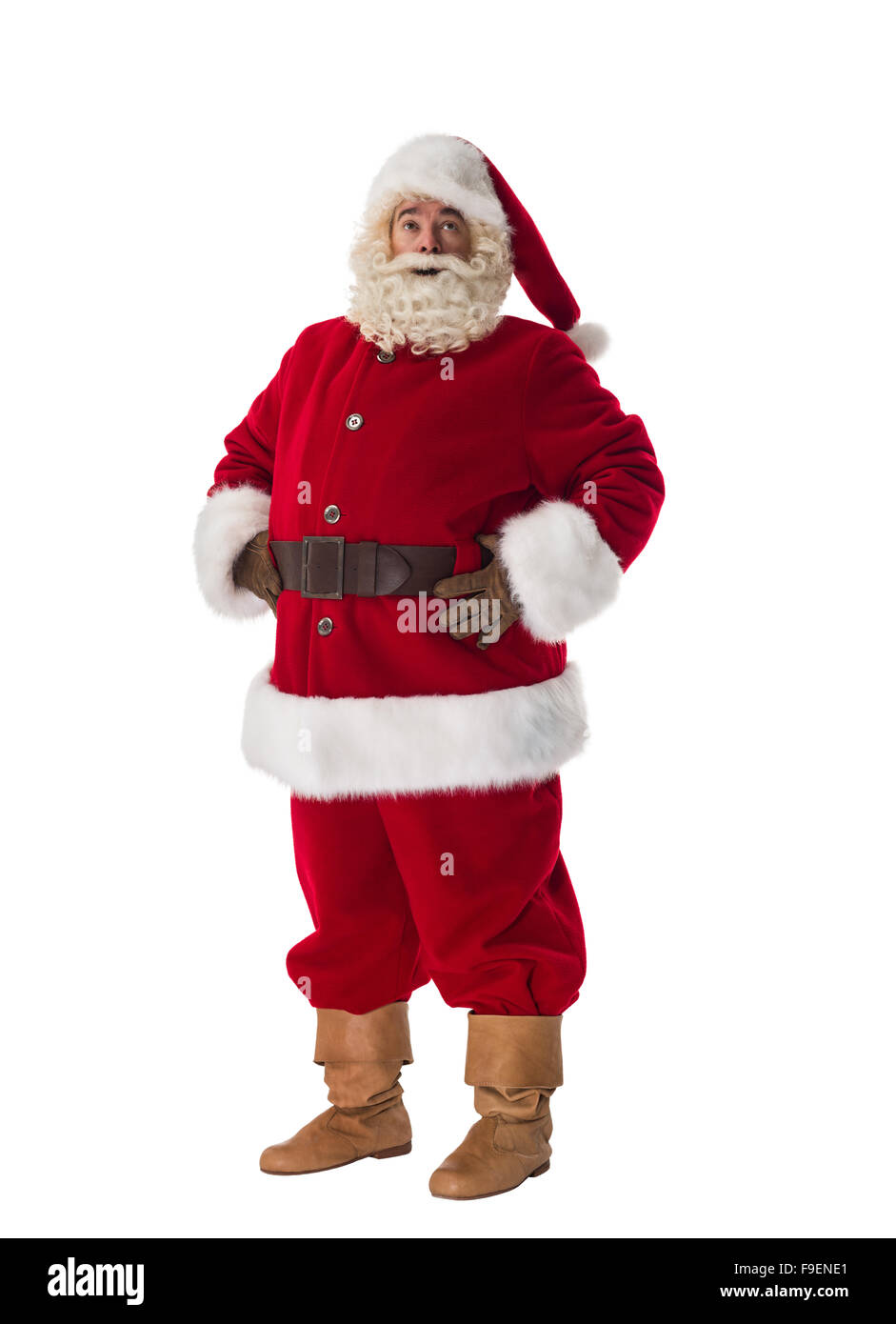 Santa Claus Portrait Isolated on White Background Stock Photo - Alamy