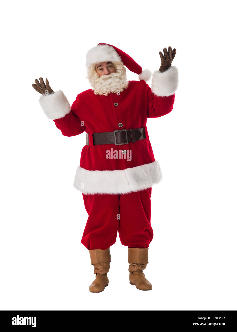 Santa Claus confused Portrait Isolated on White Background Stock Photo ...