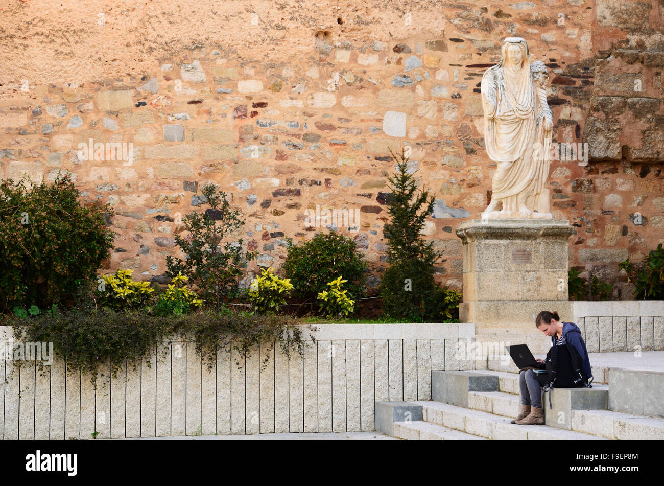 Replica of the statue of Androgynous Genius. The Balbos forum, Cáceres ...