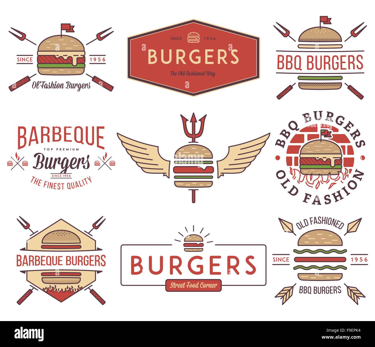 Vector fast food badges and icons for any use Stock Vector Image & Art ...