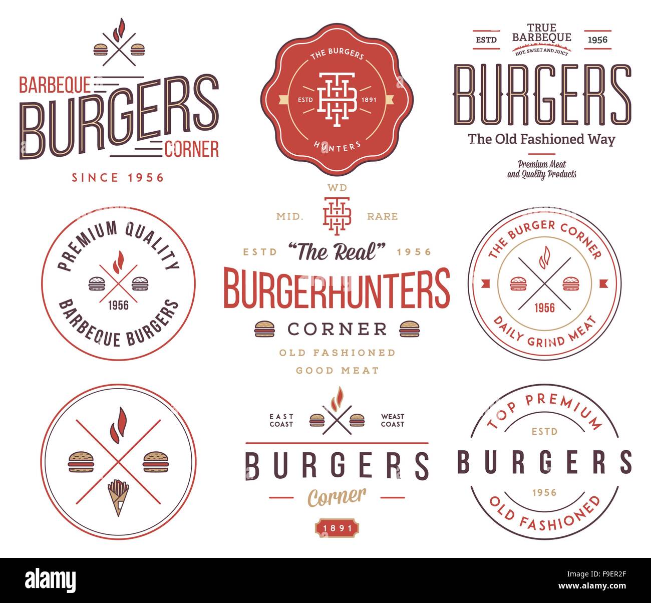 Vector fast food badges and icons for any use Stock Vector Image & Art ...