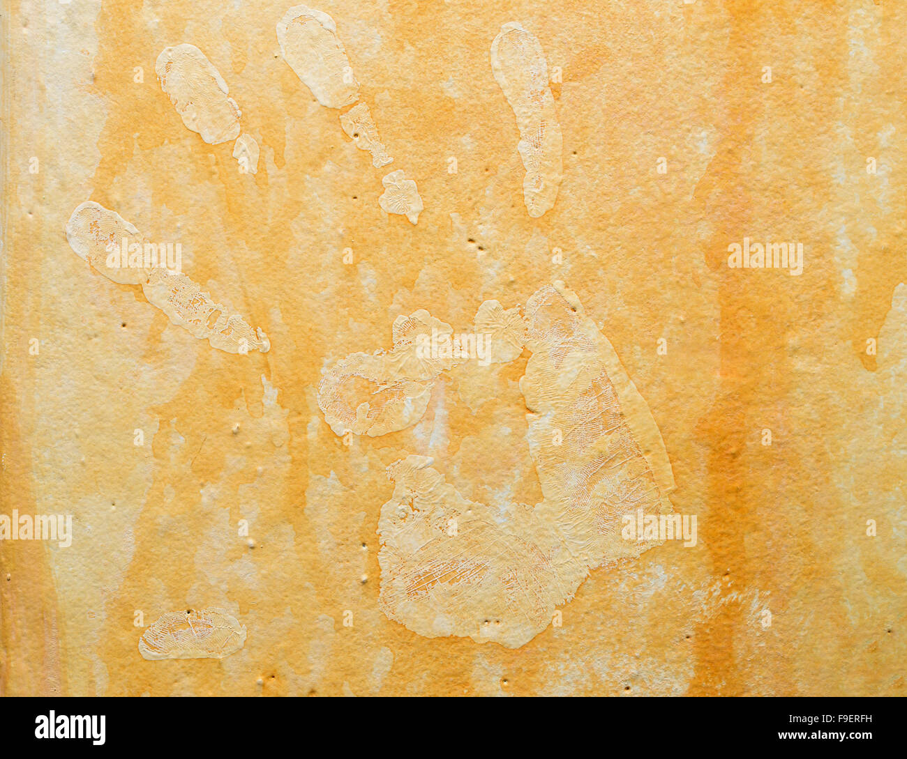 Cracked Hand Print on Wall Stock Photo - Alamy