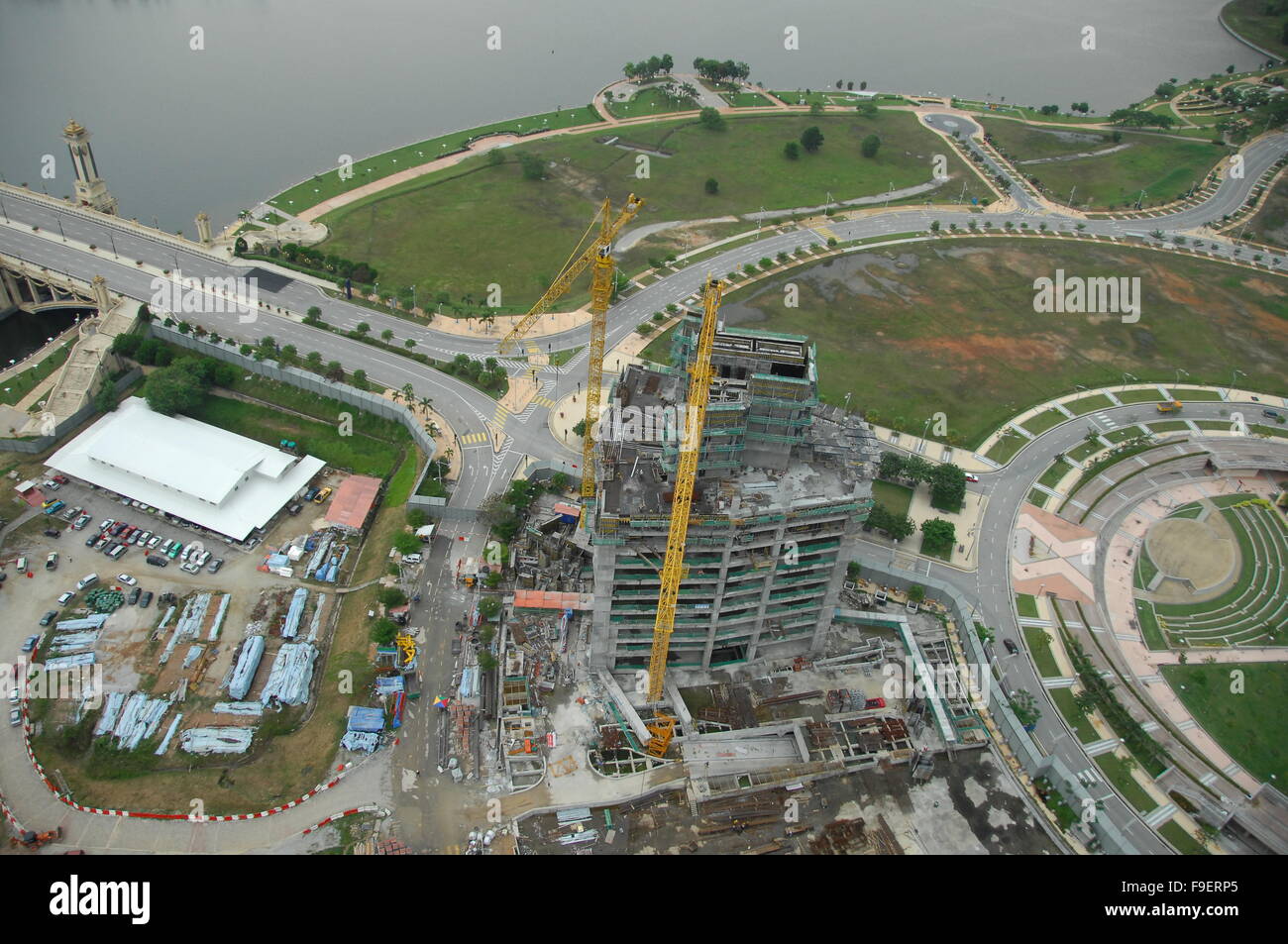 Aerial view Road Traffic Stock Photo - Alamy