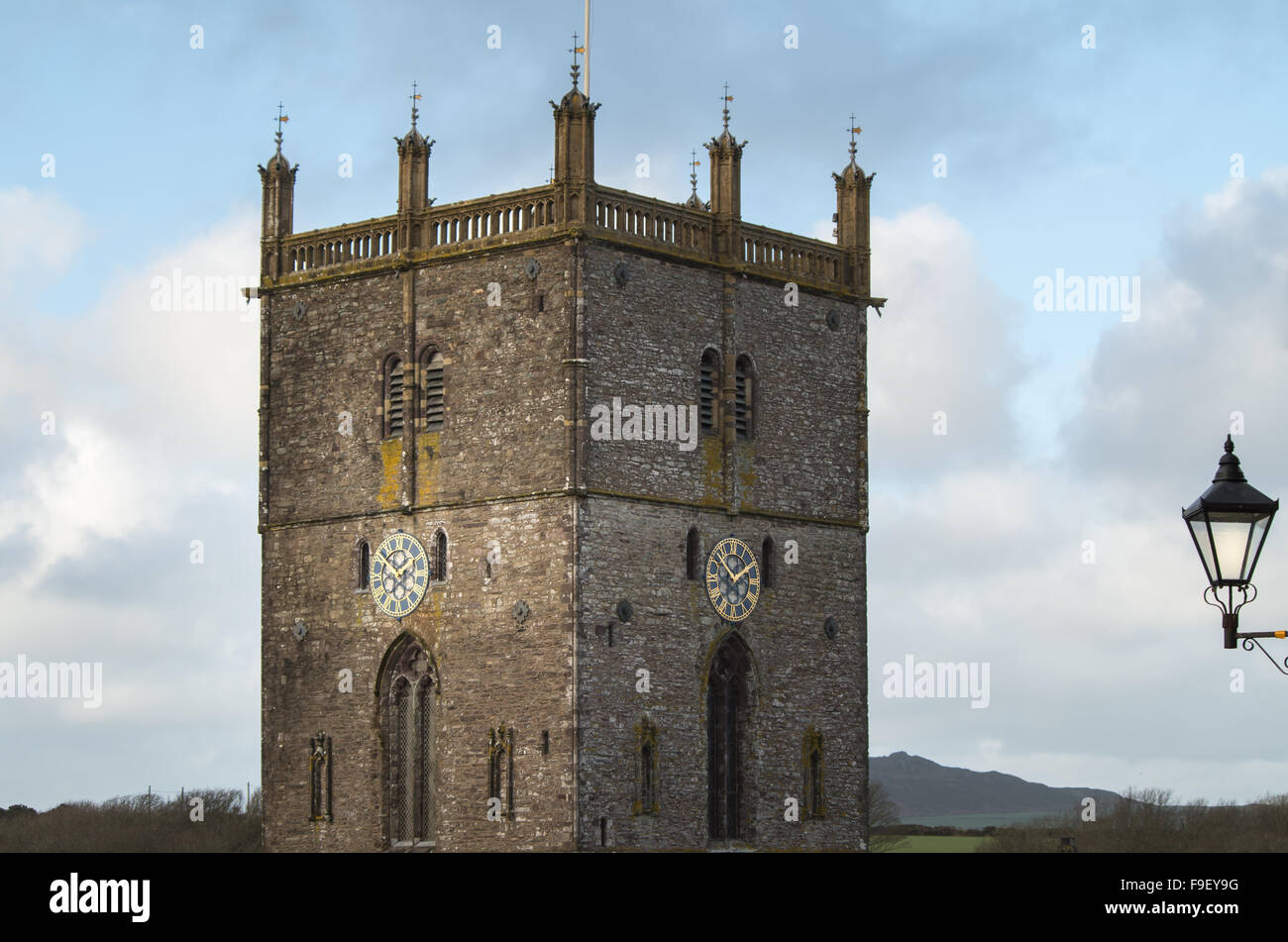 St. David's Cathedral Clock Tower Stock Photo - Alamy