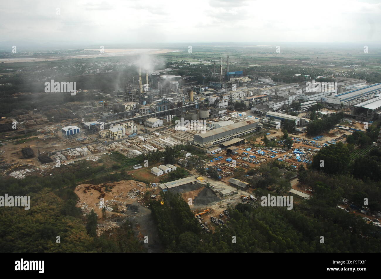 Aerial view of the Factory Stock Photo - Alamy