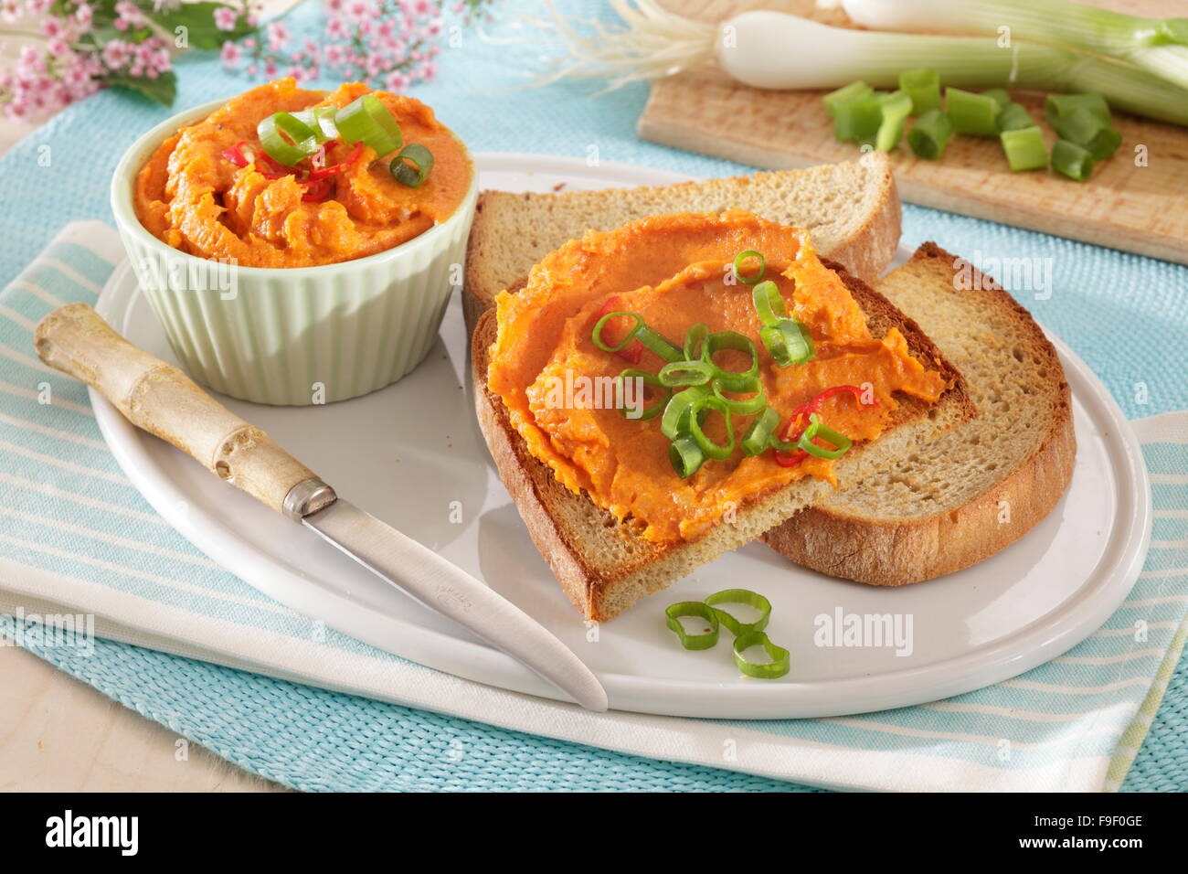 Potato Spread on Rusk Stock Photo - Alamy