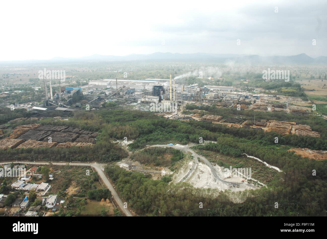 Aerial view of the Factory Stock Photo - Alamy