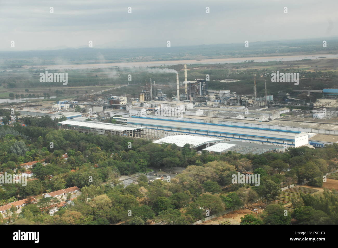 Aerial view of the Factory Stock Photo - Alamy