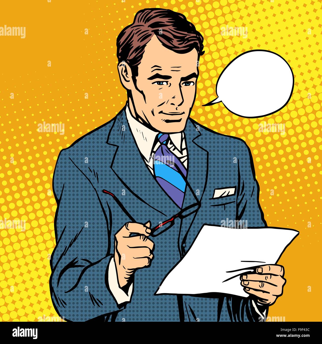 businessman reading a document Stock Vector Image & Art - Alamy