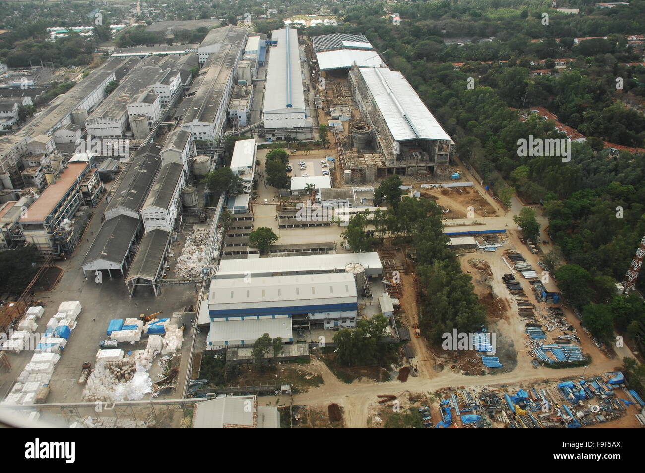 Aerial view of the Factory Stock Photo - Alamy