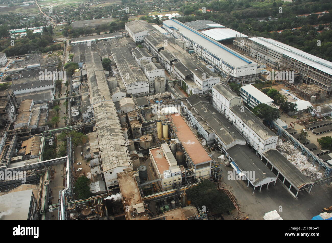 Aerial view of the Factory Stock Photo - Alamy