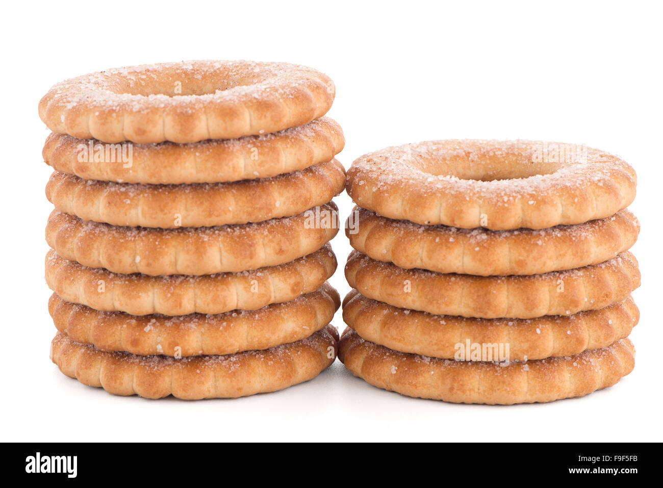Rings biscuits pile isolated on a white background Stock Photo - Alamy