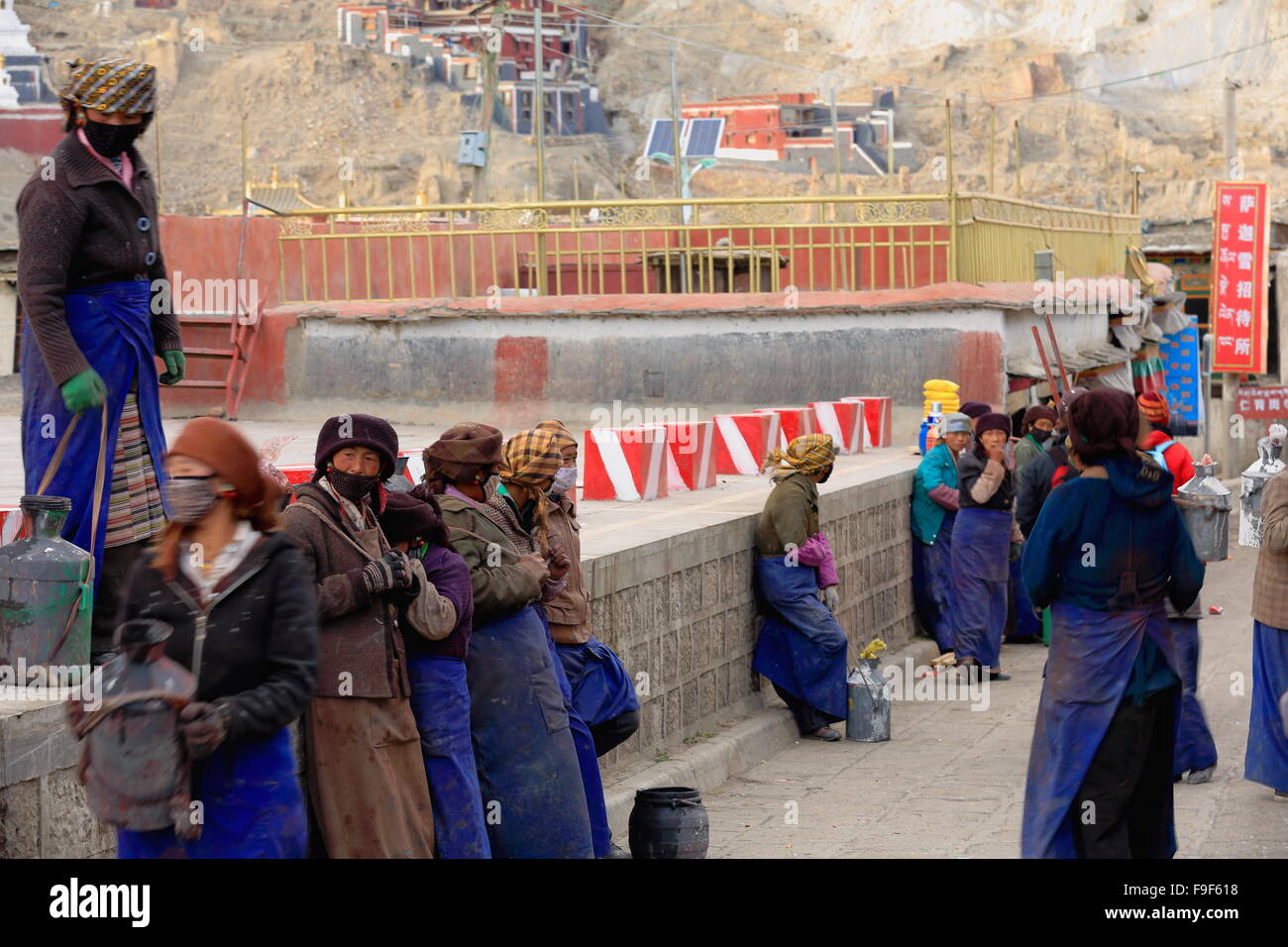 SAKYA, TIBET, CHINA-OCTOBER 25: Local people get ready for community ...