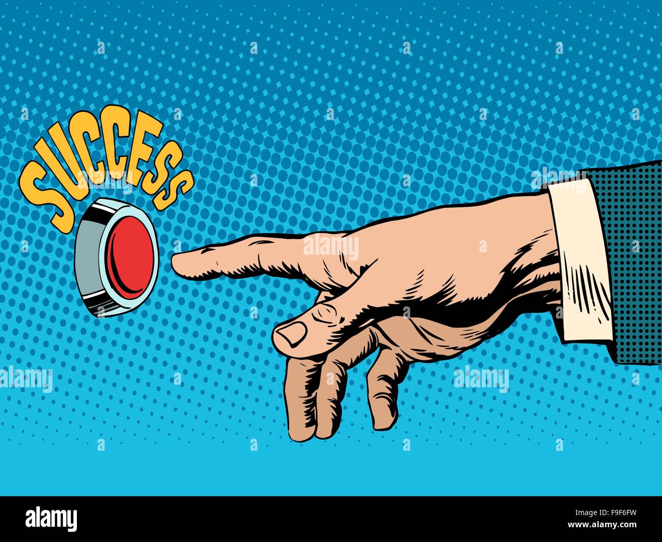 The red success button hand presses Stock Vector Image & Art - Alamy