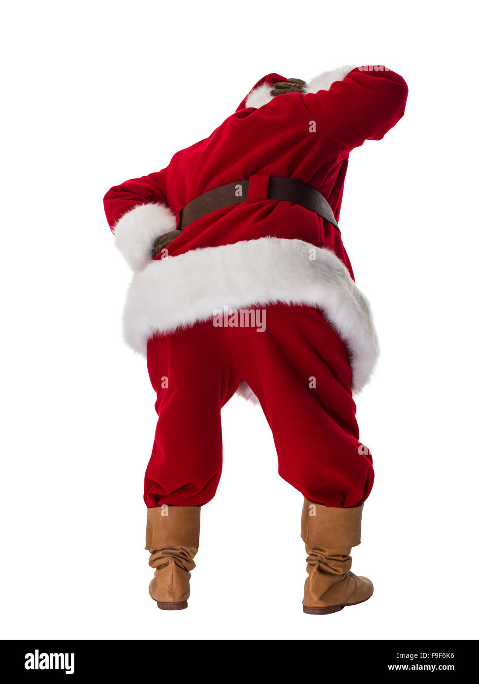 Santa Claus Portrait from behind Isolated on White Background Stock ...