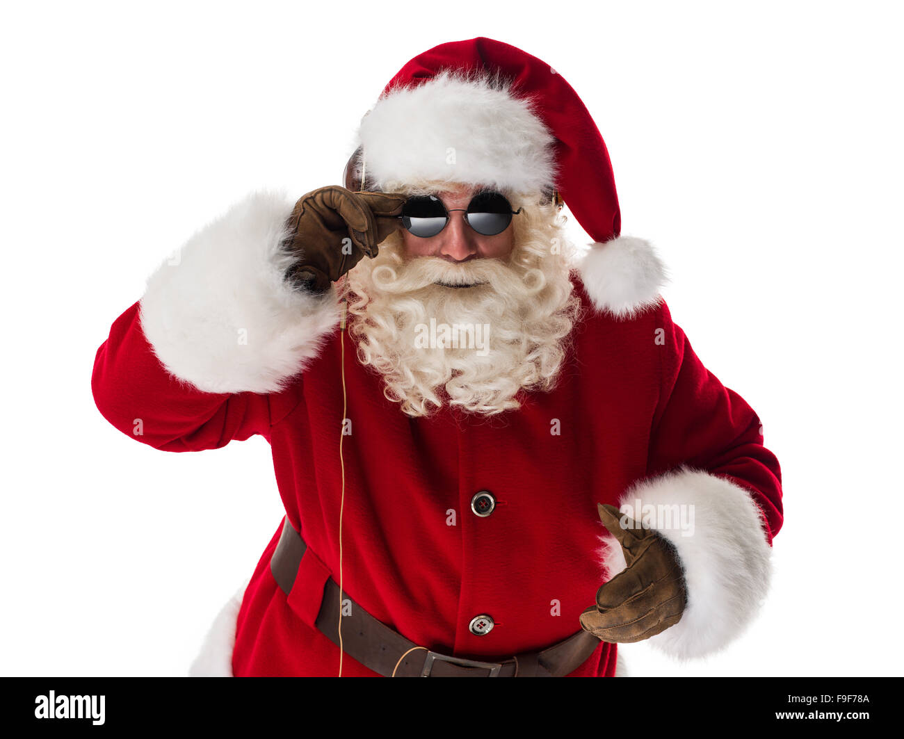 Cool Santa Claus Portrait Isolated on White Background Stock Photo - Alamy
