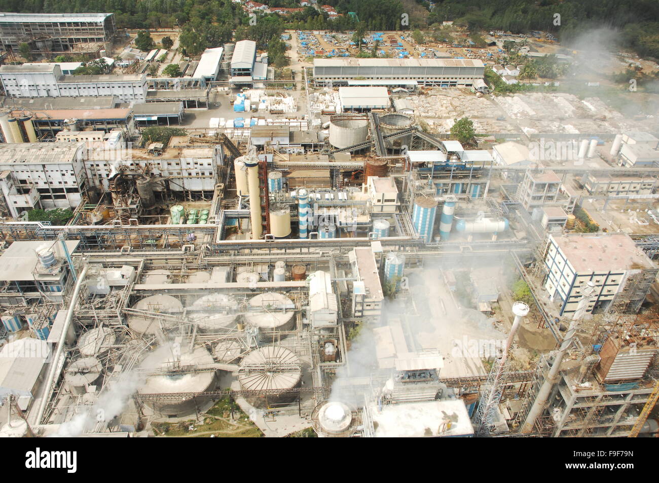 Aerial view of the Factory Stock Photo - Alamy