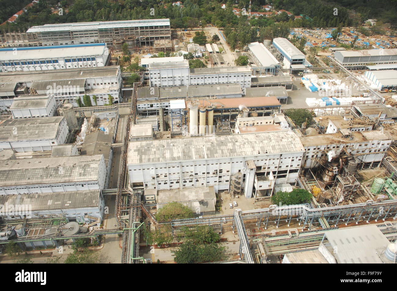 Aerial view of the Factory Stock Photo - Alamy