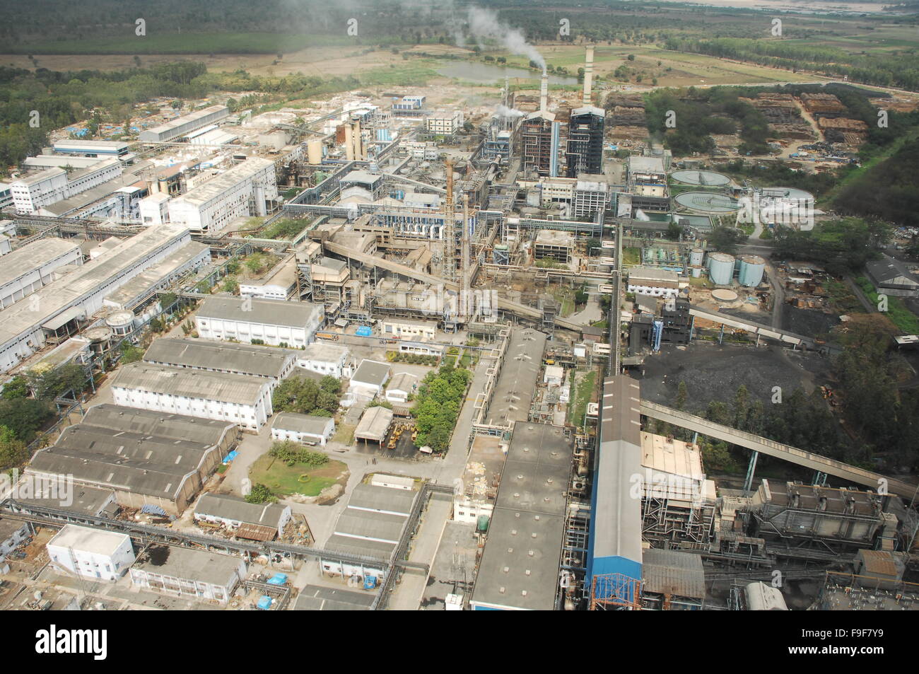 Aerial view of the Factory Stock Photo - Alamy