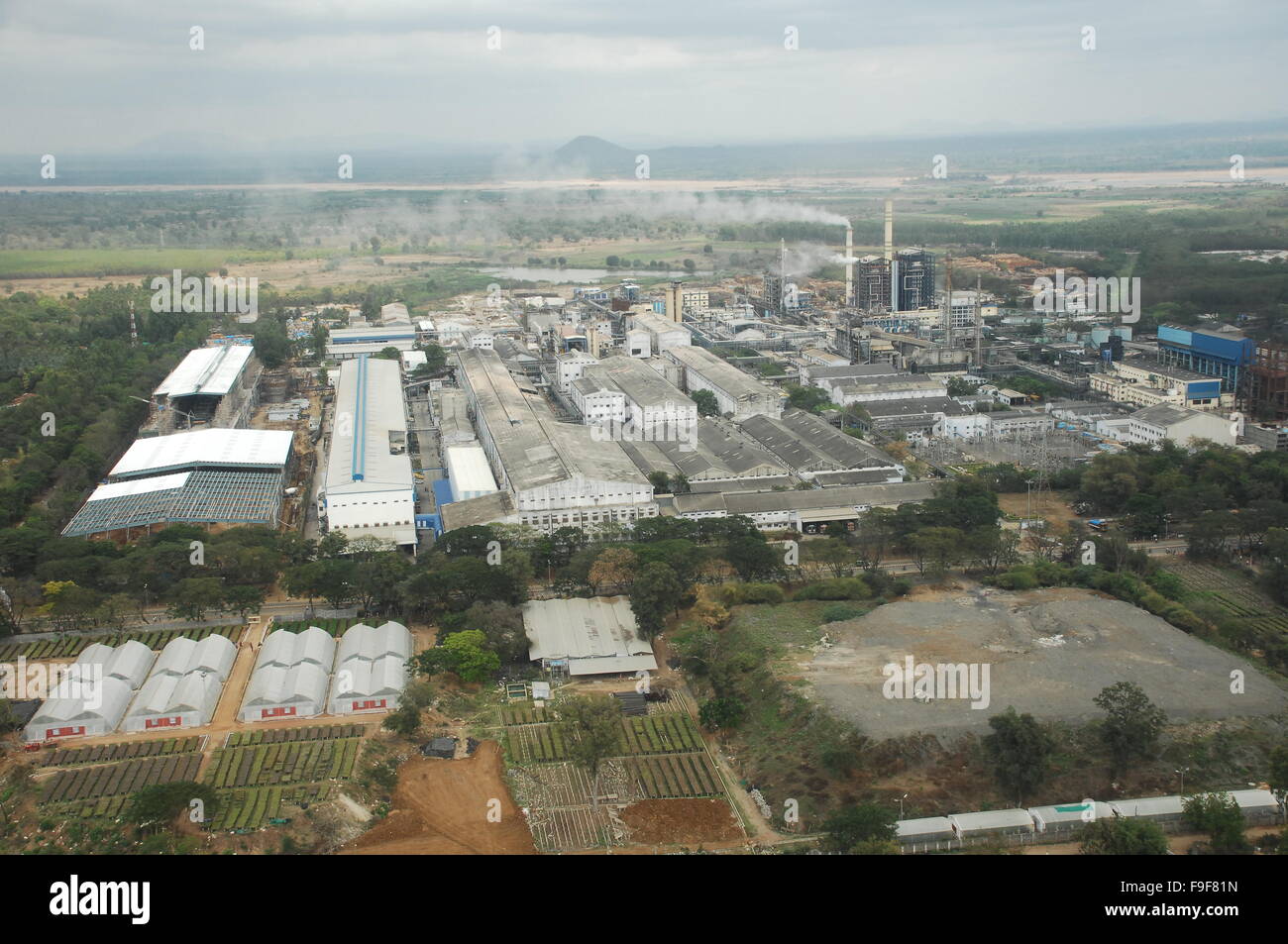 Aerial view of the Factory Stock Photo - Alamy