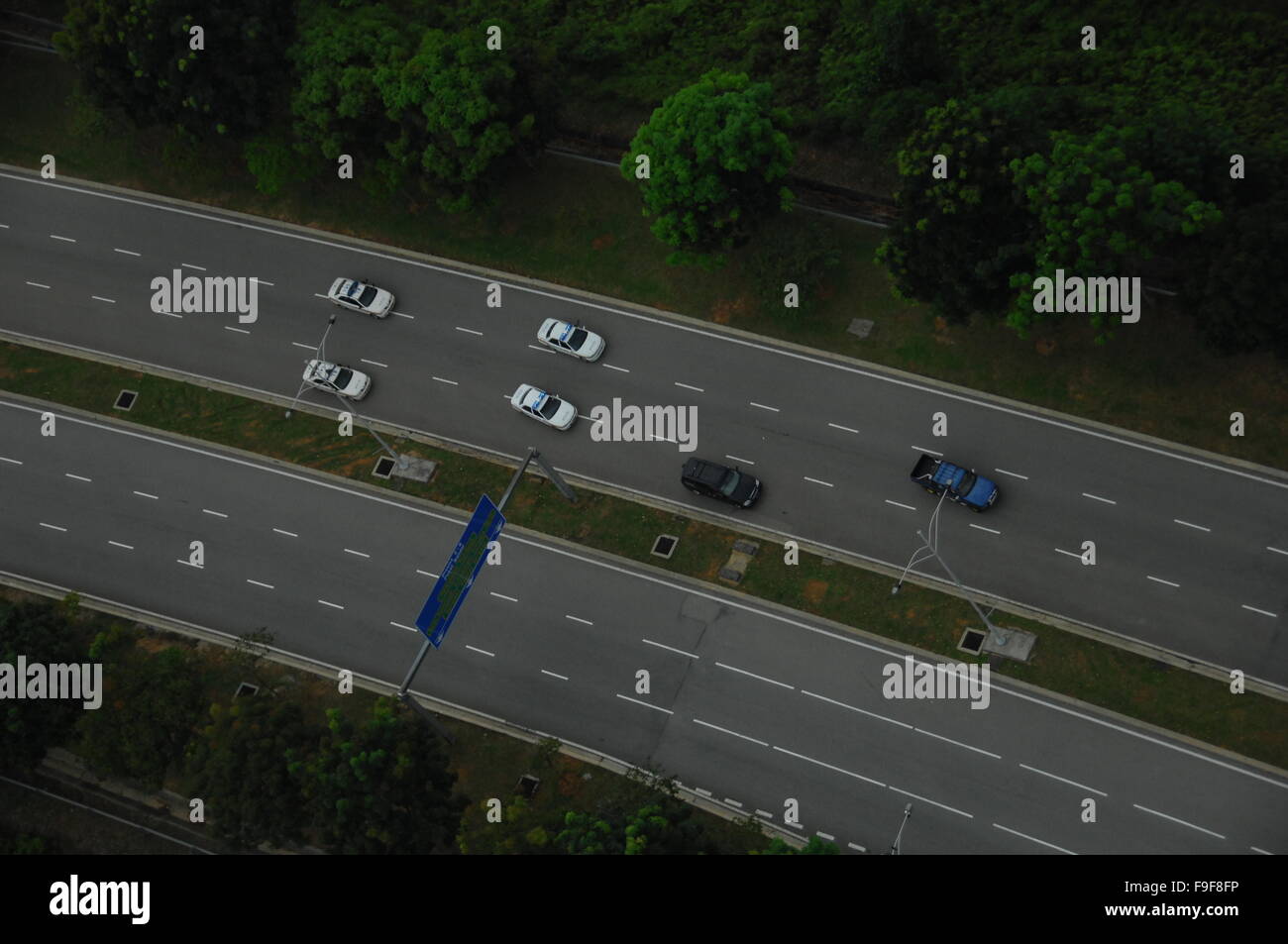 Aerial view Road Traffic Stock Photo - Alamy