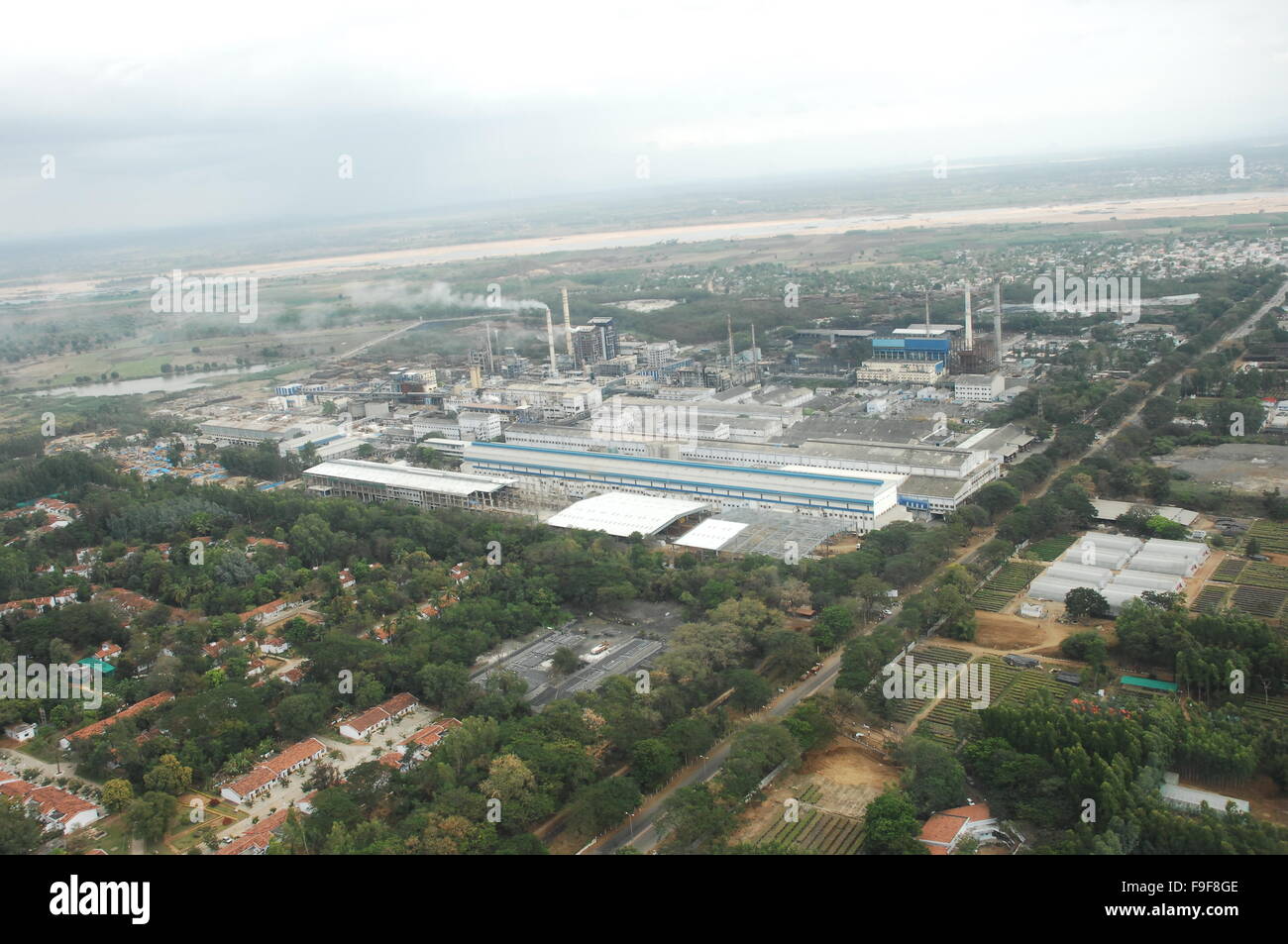 Aerial view of the Factory Stock Photo - Alamy