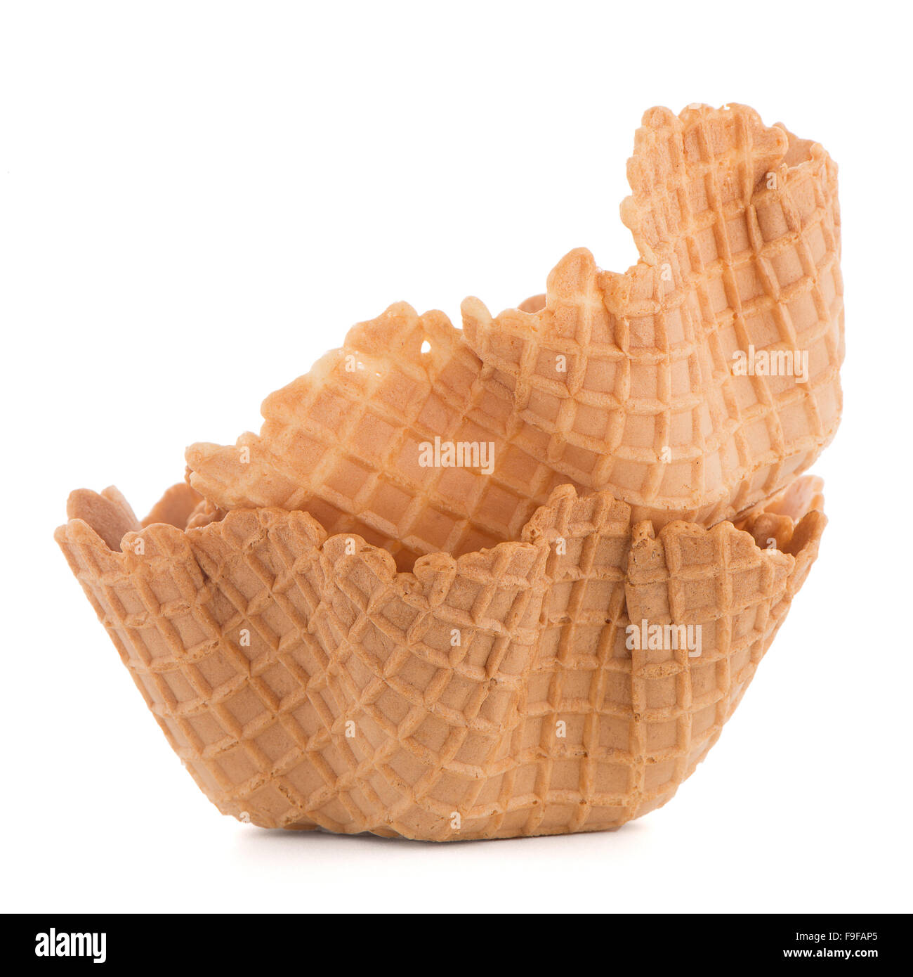 Wafer cups on white background Stock Photo - Alamy