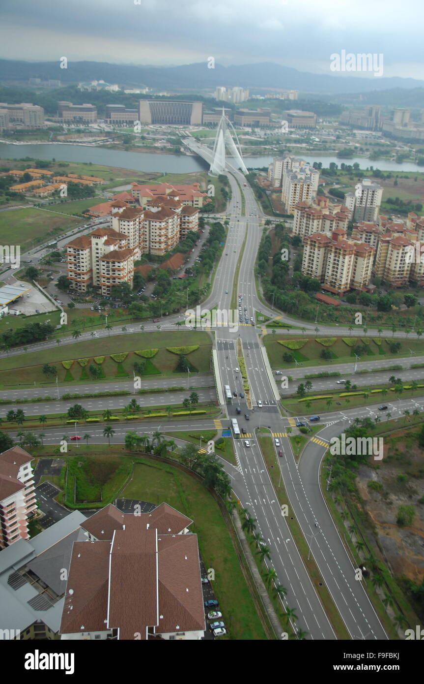Aerial view Road and Buildings Stock Photo - Alamy