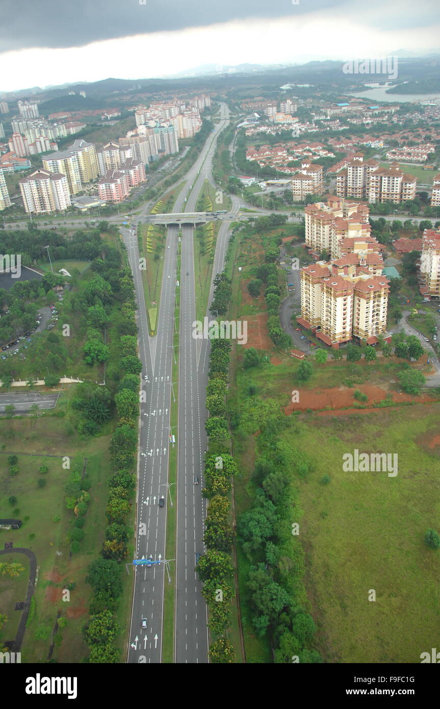 Aerial view Road and Buildings Stock Photo - Alamy