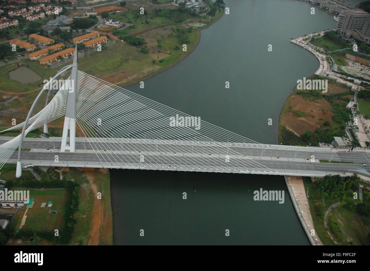 Aerial view Road Bridge Stock Photo - Alamy