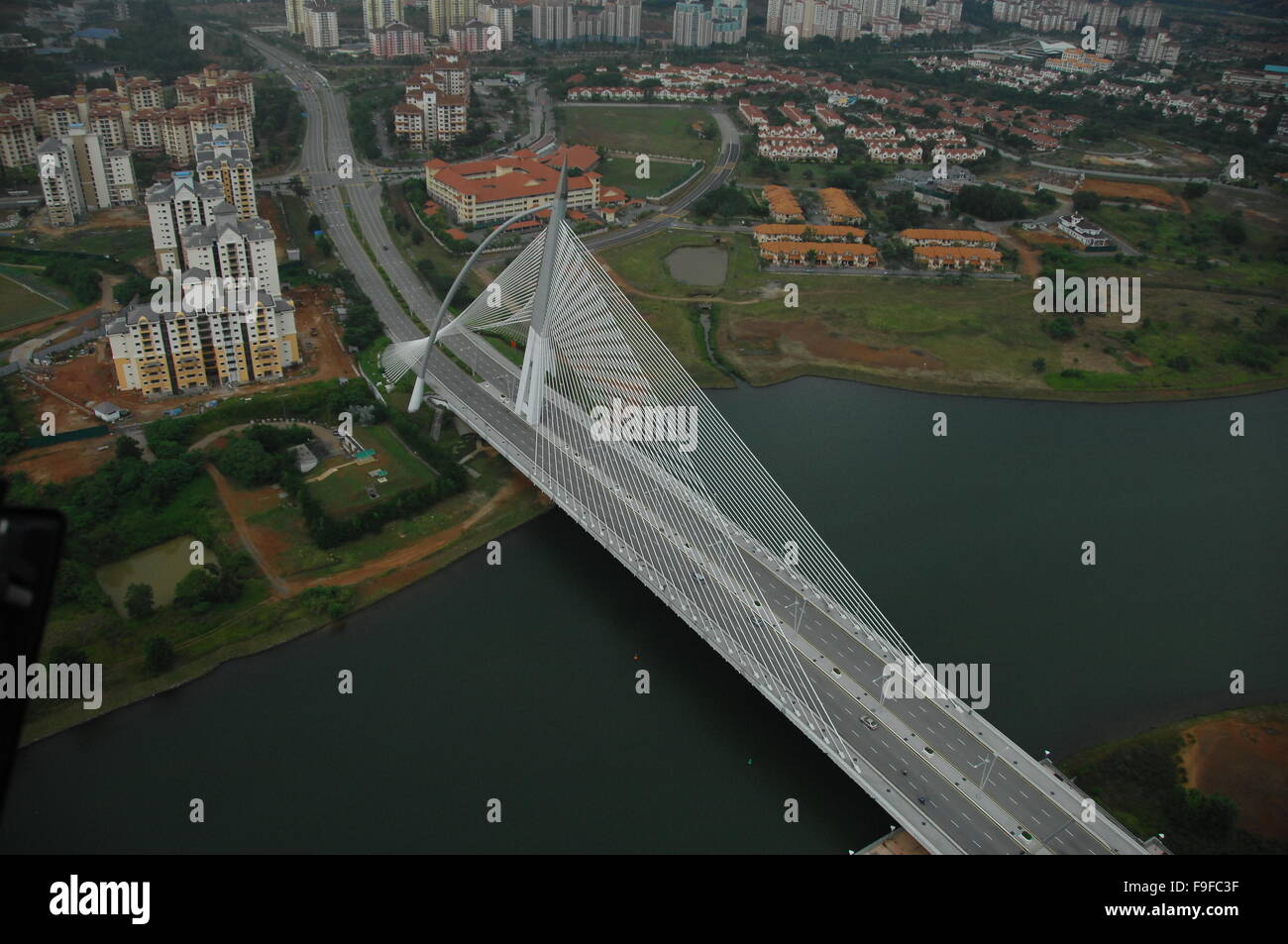Aerial view Road Bridge Stock Photo - Alamy